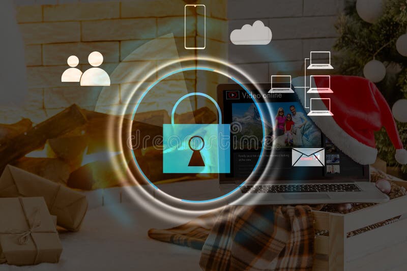 Person Using a Laptop Computer with Technology Cybersecurity and ...