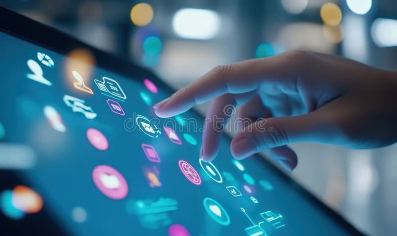 A Person is Using a Laptop To Access Social Media Platforms Stock Image ...