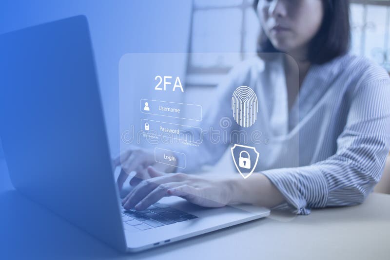 Person Using Laptop and Touching Virtual Screen for Two-factor ...