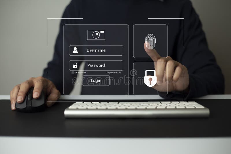 Person Using Laptop and Touching Virtual Screen for Two-factor ...