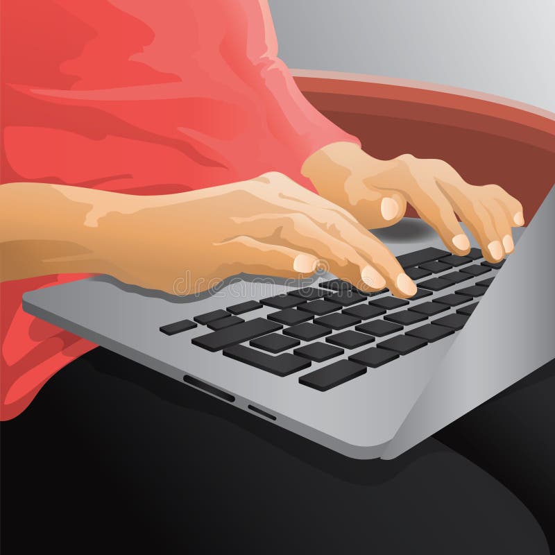 Person Using Laptop. Vector Illustration Decorative Design Stock Vector ...