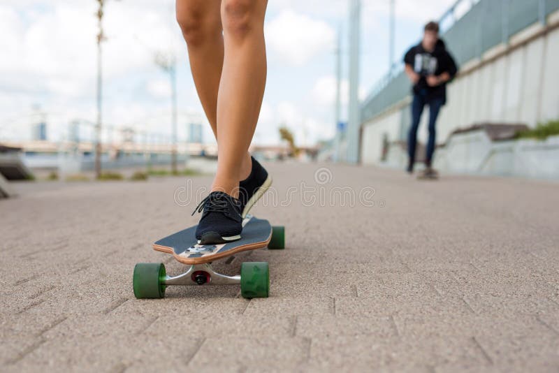 Person using longboard stock photo. Image of skating - 81079182
