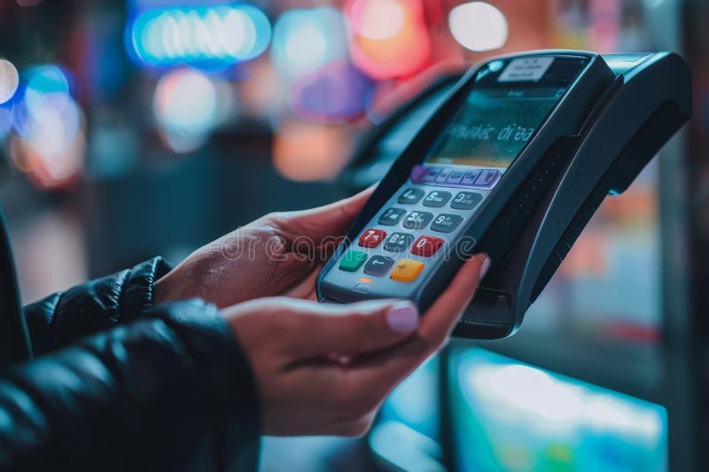 A Person is Using a Mobile Phone To Make a Payment for a Purchase ...