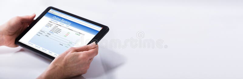 Person Using Online Banking Stock Photo - Image of online, holding ...