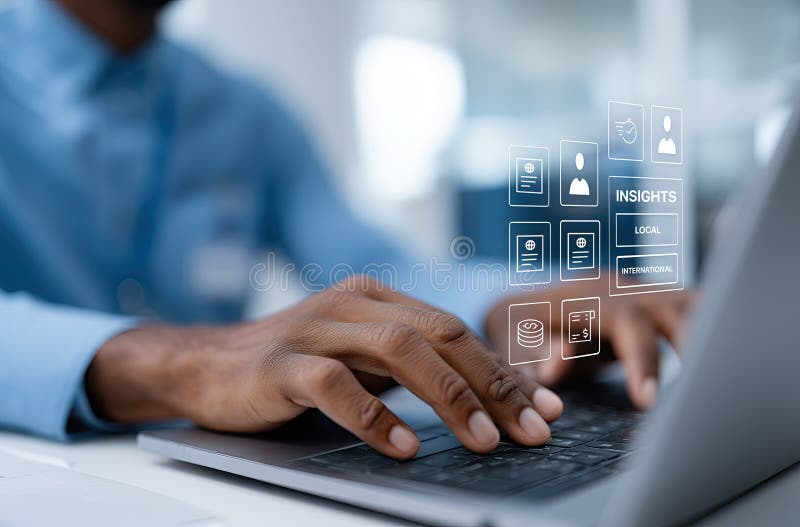 Person Using Online Insights Form on Laptop, Showcasing Digital Data ...