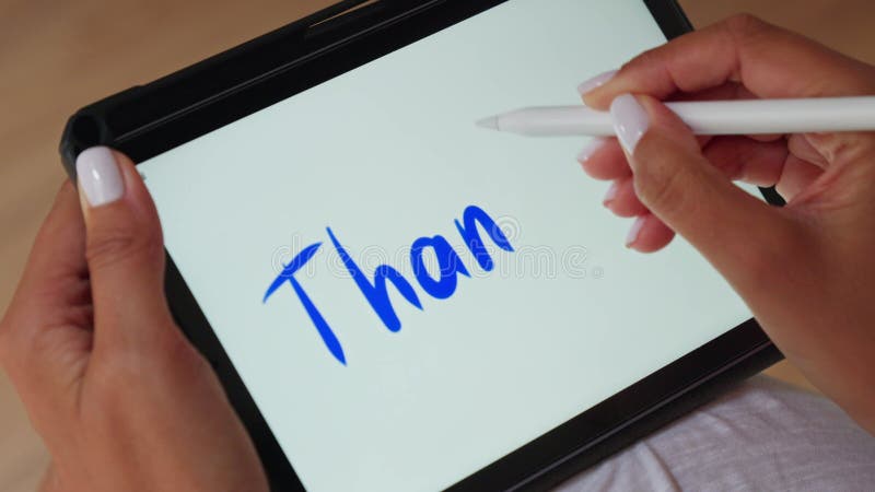 Person Drawing on Tablet with Pen Stock Video - Video of leisure, hand ...
