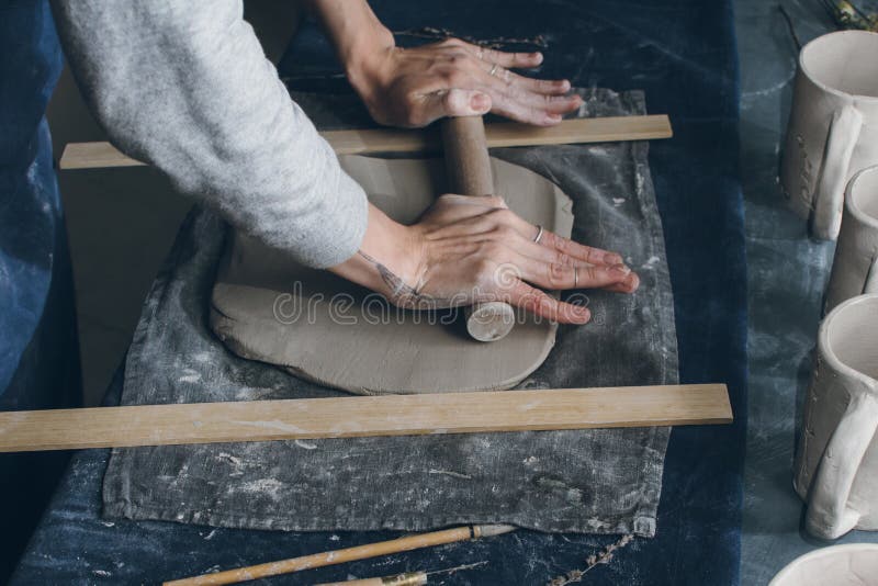 Person using rolling pin stock photo. Image of close - 83540366