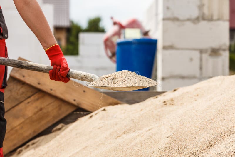 Person Using Shovel on Construction Site Stock Image - Image of tool ...