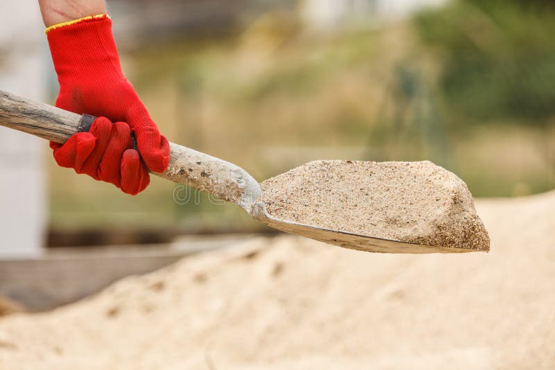 Person Using Shovel on Construction Site Stock Image - Image of tool ...