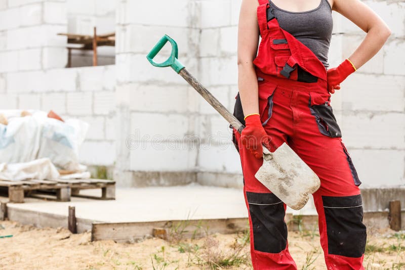 Person Using Shovel on Construction Site Stock Image - Image of ...
