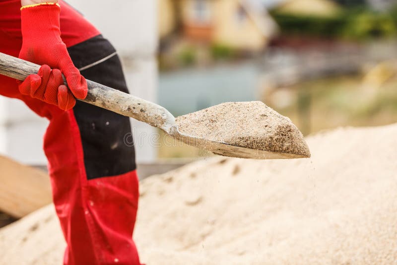 Person Using Shovel on Construction Site Stock Image - Image of ...