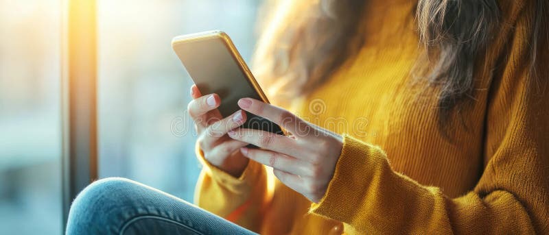 Person Using Smartphone in Cozy Setting, Enjoying Easy Access To ...