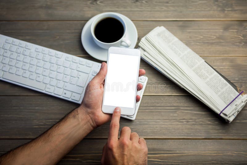 Person using smartphone stock photo. Image of americano - 60542476