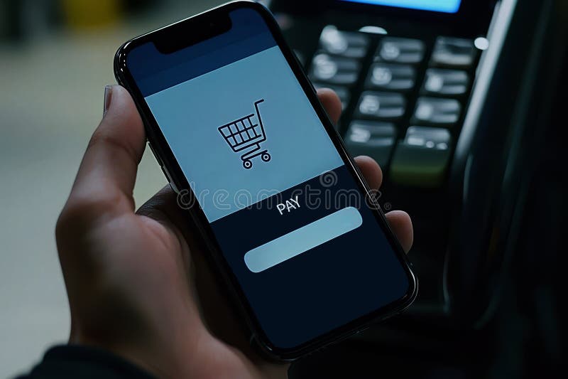 Person Using Smartphone for Mobile Payment on a Point-of-sale (POS ...