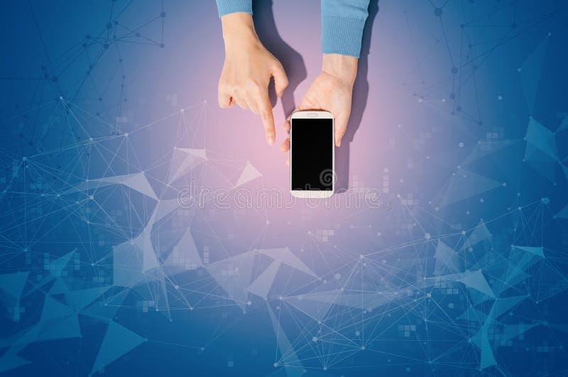 Person using a smartphone stock photo. Image of techonology - 163309450