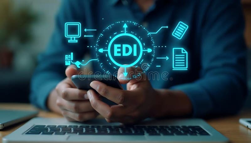 Glowing Blue Edi Data Exchange Concept Stock Illustrations – 6 Glowing Blue Edi Data Exchange ...