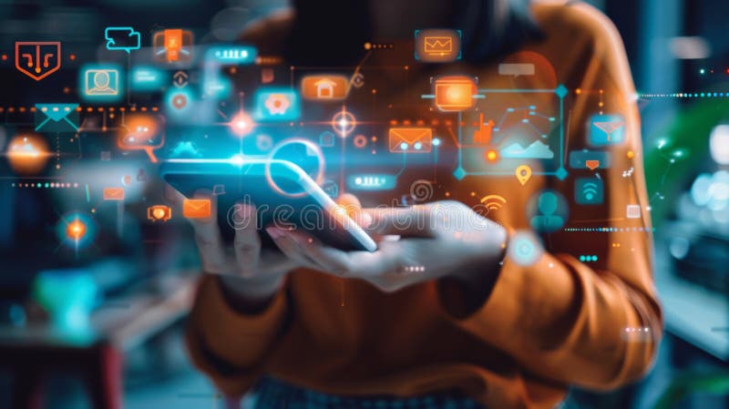 Person Using Smartphone with Generative AI Stock Photo - Image of ...