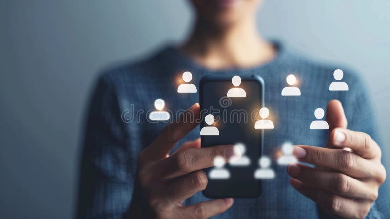 A Person Using a Smartphone To Access Awareness Information Stock ...