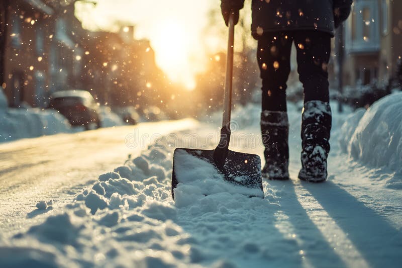 A Person Using a Snow Shovel with Care, Preventing Winter Back Injuries ...