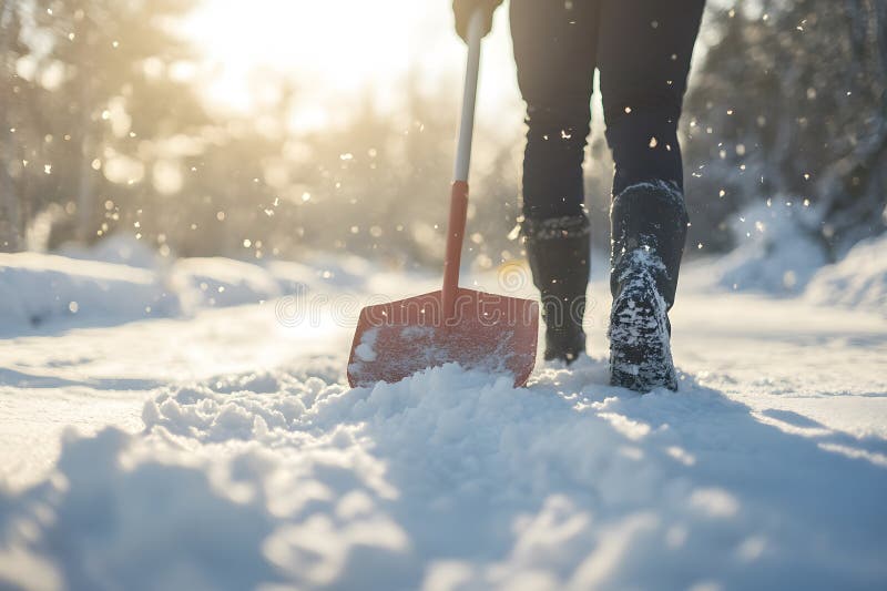 A Person Using a Snow Shovel with Care, Preventing Winter Back Injuries ...