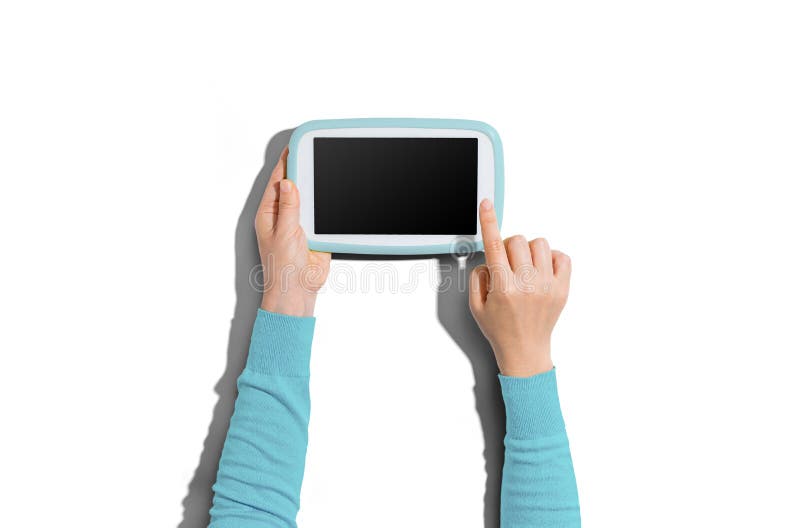 Person Using a Tablet Computer Stock Image - Image of simplicity, view ...