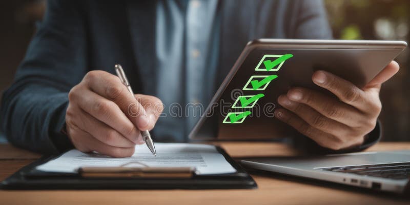 Tablet Use for Checklist Completion during Office Hours with Paperwork ...