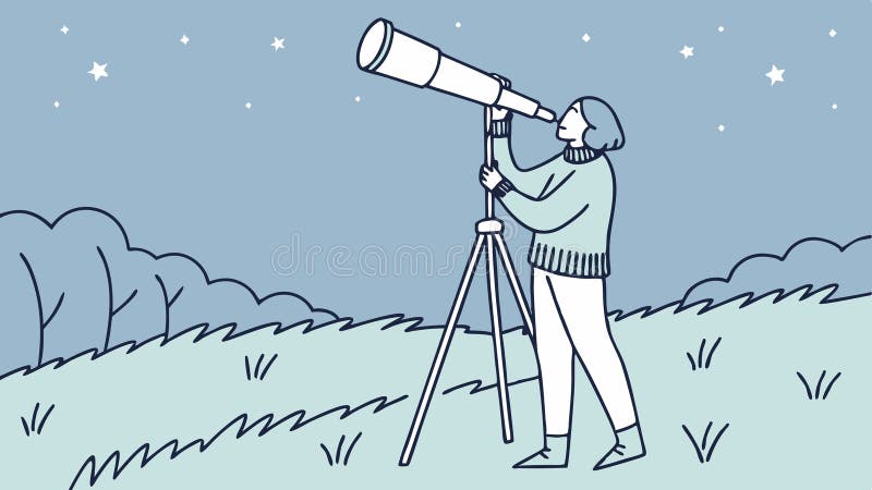 Person Using Telescope Illustration, Vector Design Generative AI Stock ...