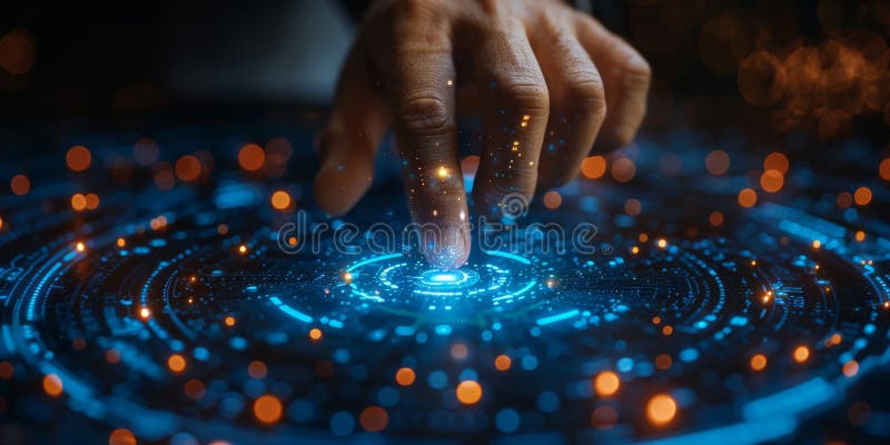 A Person is Using Their Finger To Interact with a Futuristic Touch ...