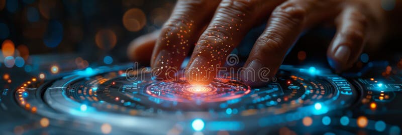 A Person is Using Their Finger To Interact with a Modern Screen Stock ...