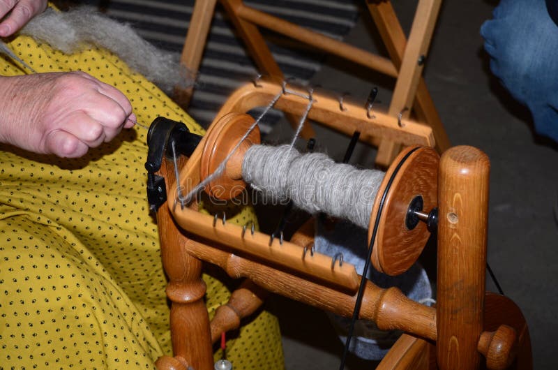Art and Craft: Closeup of Vintage Spinning Wheel Spindle. Stock Photo ...