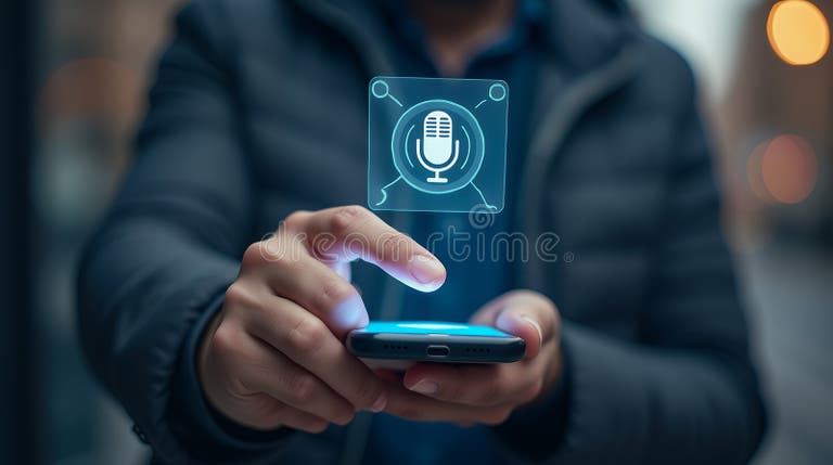 Voice Command Microphone Stock Illustrations – 3,031 Voice Command ...