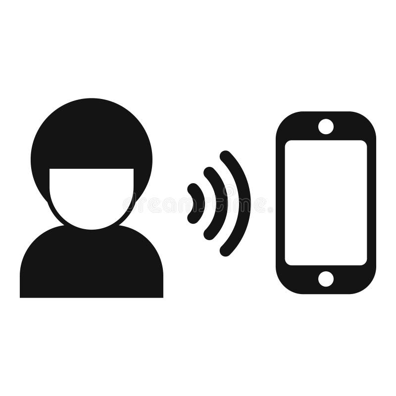 Person Using Voice Control on Mobile Phone Icon Stock Vector ...