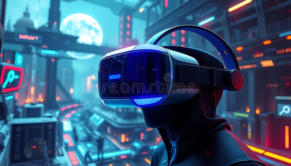 VR Headset User, Virtual Reality, Technology, Gaming, Future, Stock ...