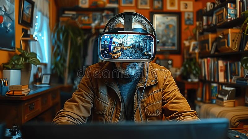 A Person Using VR To Plan a Home Office Layout. Stock Photo - Image of ...