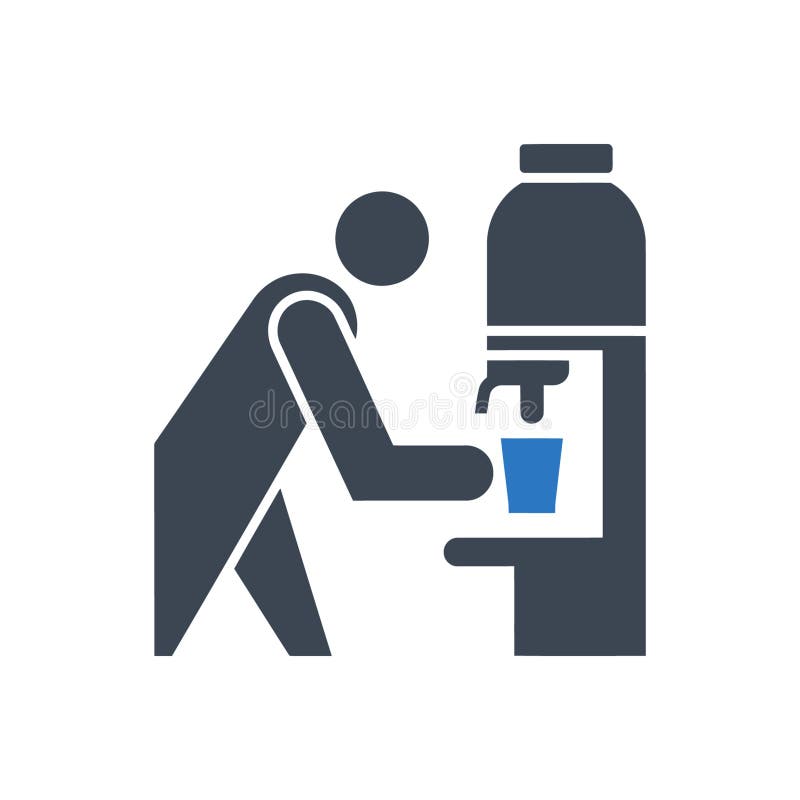 Person Using Water Dispenser Icon Stock Vector - Illustration of symbol ...