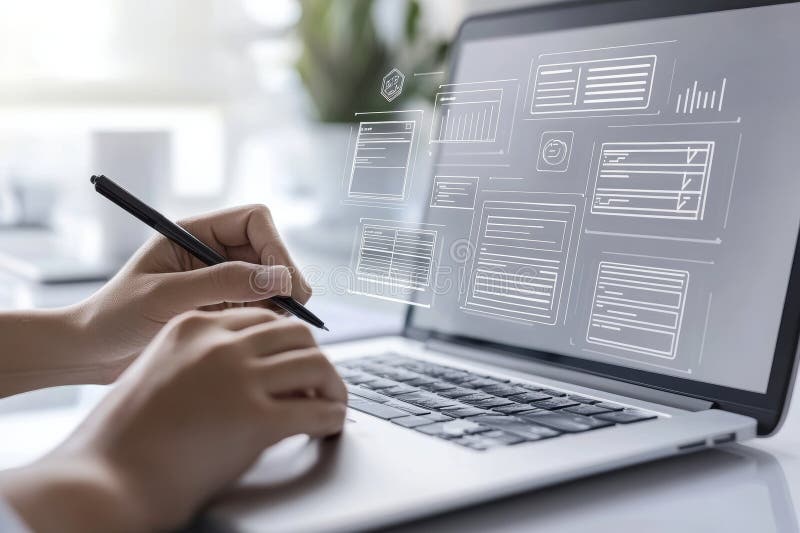 Person Utilizing Virtual Tools for Checklist Creation Amidst Data ...