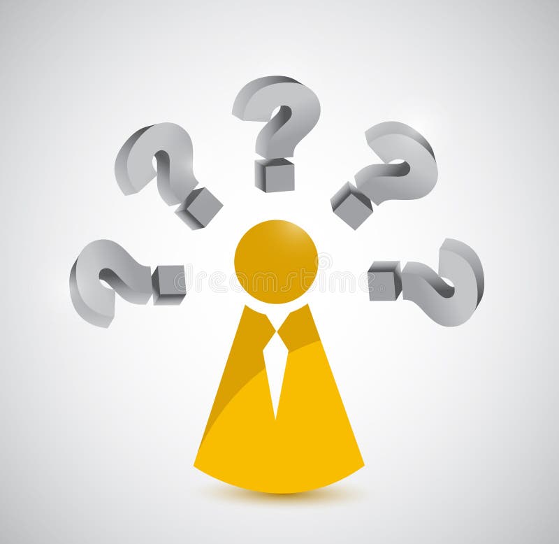 Person with Various Questions. Illustration Design Stock Illustration ...