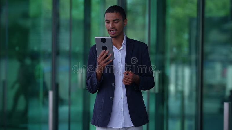 A Person on a Video Call Using a Tablet, Showing Interest and ...