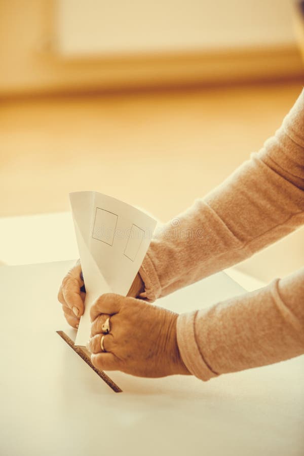 Person Voting, Casting a Ballot Stock Image - Image of president, hand ...