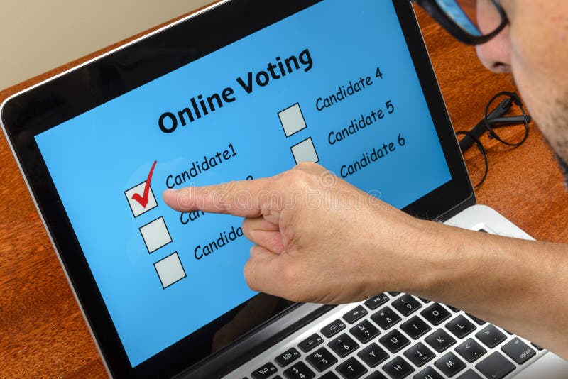 Person Voting on the Computer Stock Image - Image of vote, screen ...