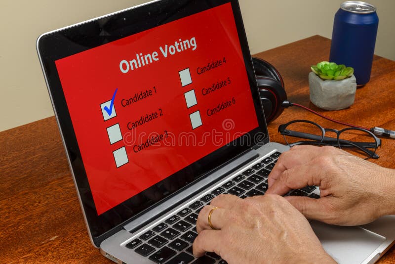 Person Voting on the Computer Stock Image - Image of poll, democracy ...
