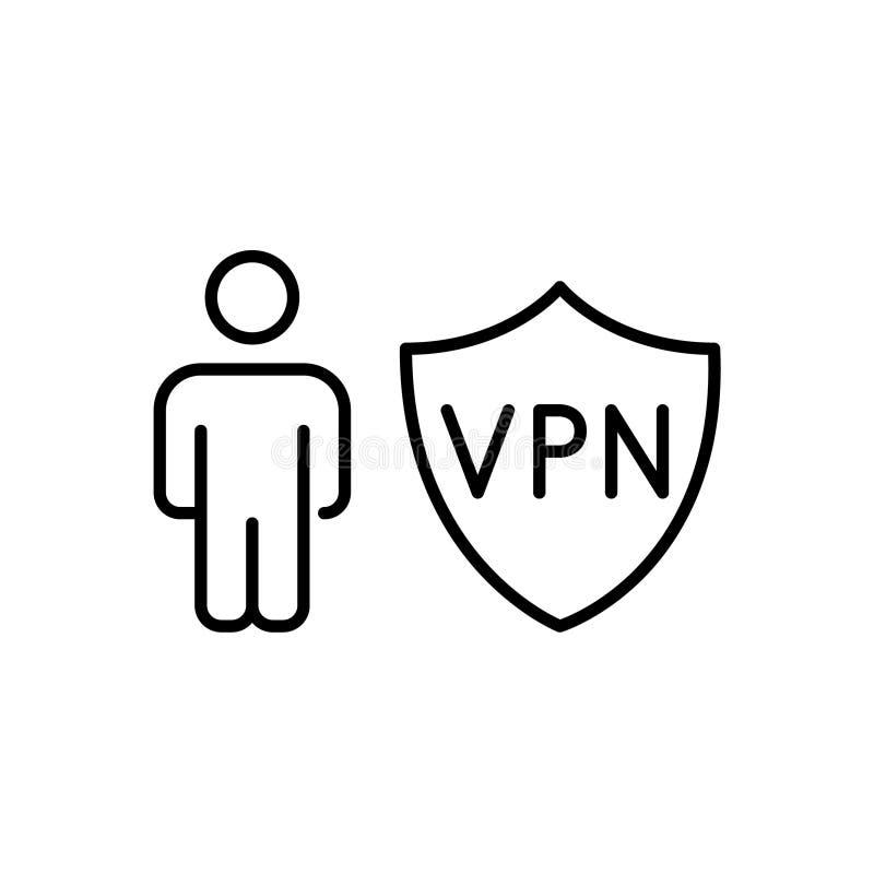 Person and VPN Shield. Enhanced Personal Protection, Secure Online Access. Pixel Perfect Vector ...