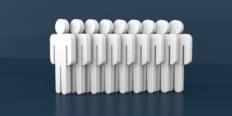 Person Waiting in a Queue People in Queue Concept 3D Rendering Image ...