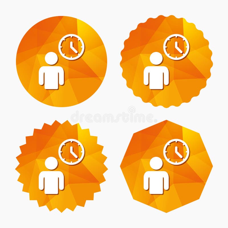 Person Waiting Sign Icon. Time Symbol Stock Vector - Illustration of ...