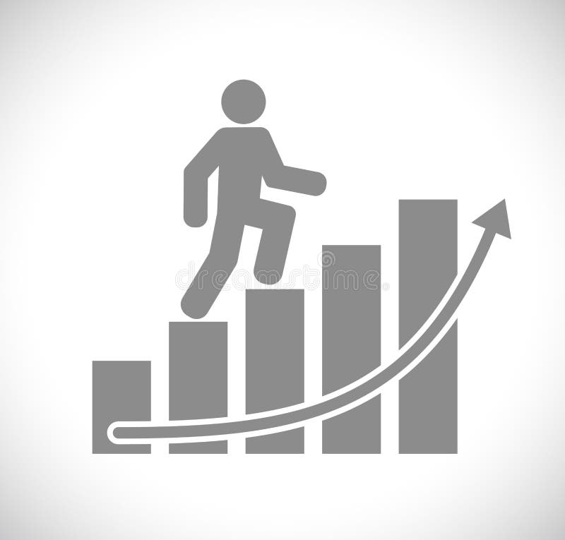 Person walk up chart stock vector. Illustration of graphic - 200926620