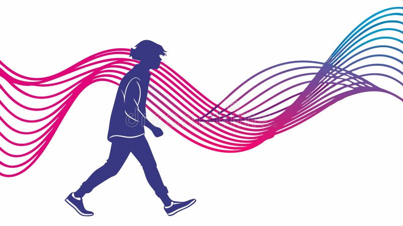 Person Walking Abstract, Motion and Active Lifestyle Design Vector ...