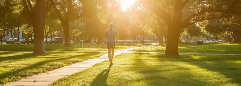 Person Walking Down Path in Park Stock Photo - Image of walking ...