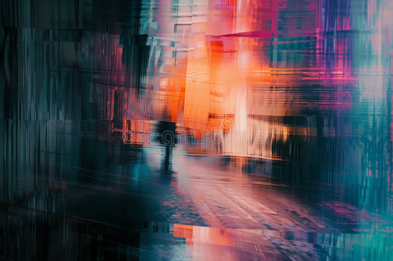 A Person is Walking Down the Street in a Blurry and Distorted Image ...