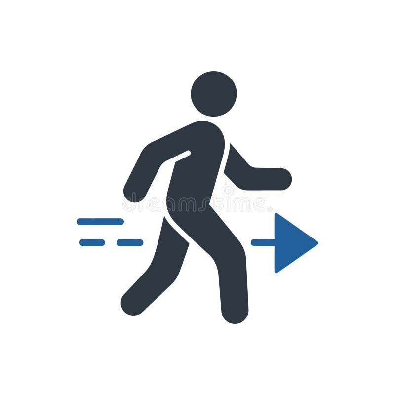 Person Walking Forward Arrow Icon Stock Vector - Illustration of sign ...