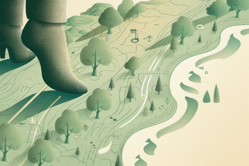 Person, Walking on Graphically Illustrated Path of Their Carbon ...